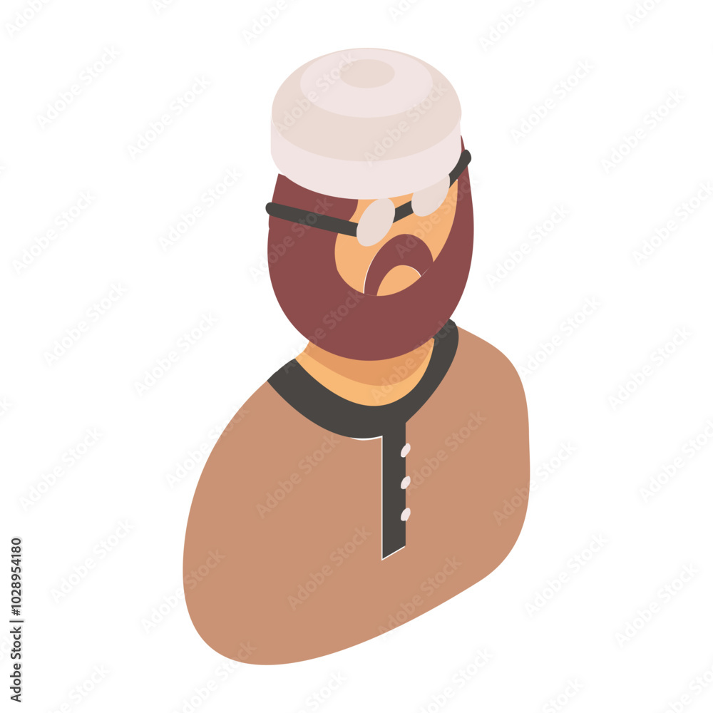 Nikah Khawan Imam-e-Masjid isometric concept, marriage officiant Qazi ...