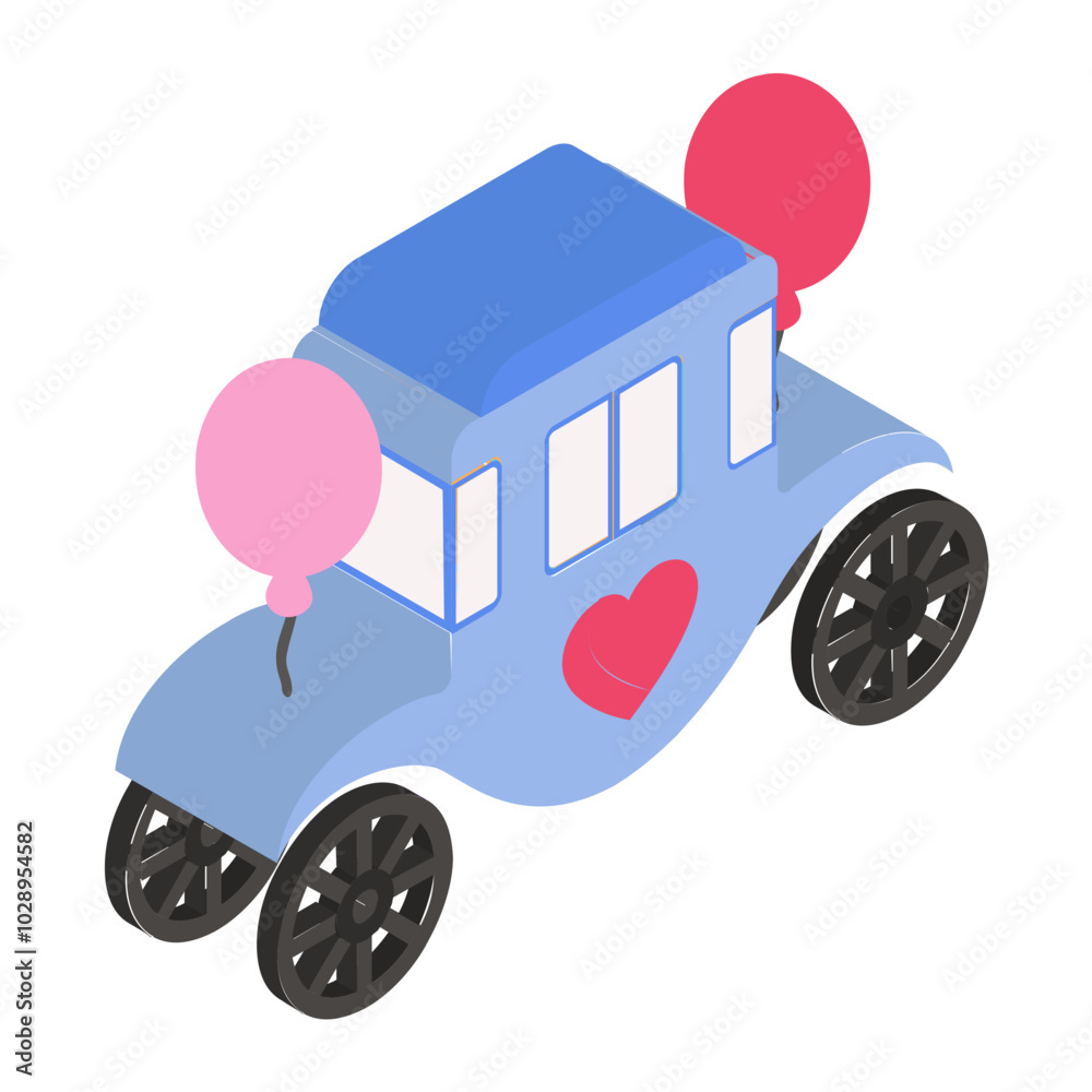 Rukhsati or Doli isometric concept, departure of Bride and Groom ...