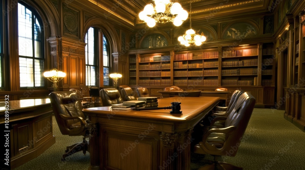 A mortarboard and gavel beside law books on a library desk, embodying ...