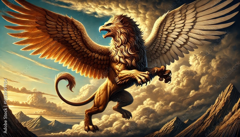 Griffin is a mythical creature with the body of a half eagle, half lion ...