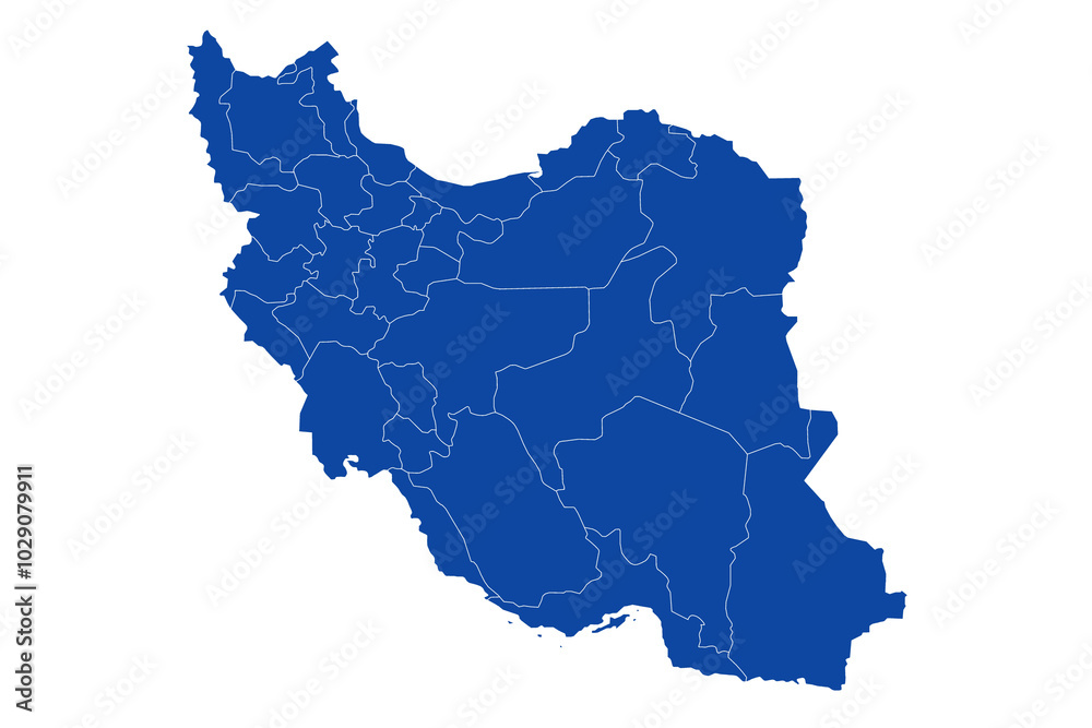 Iran administrative map. provinces map of Iran, blank Map, empty map of ...
