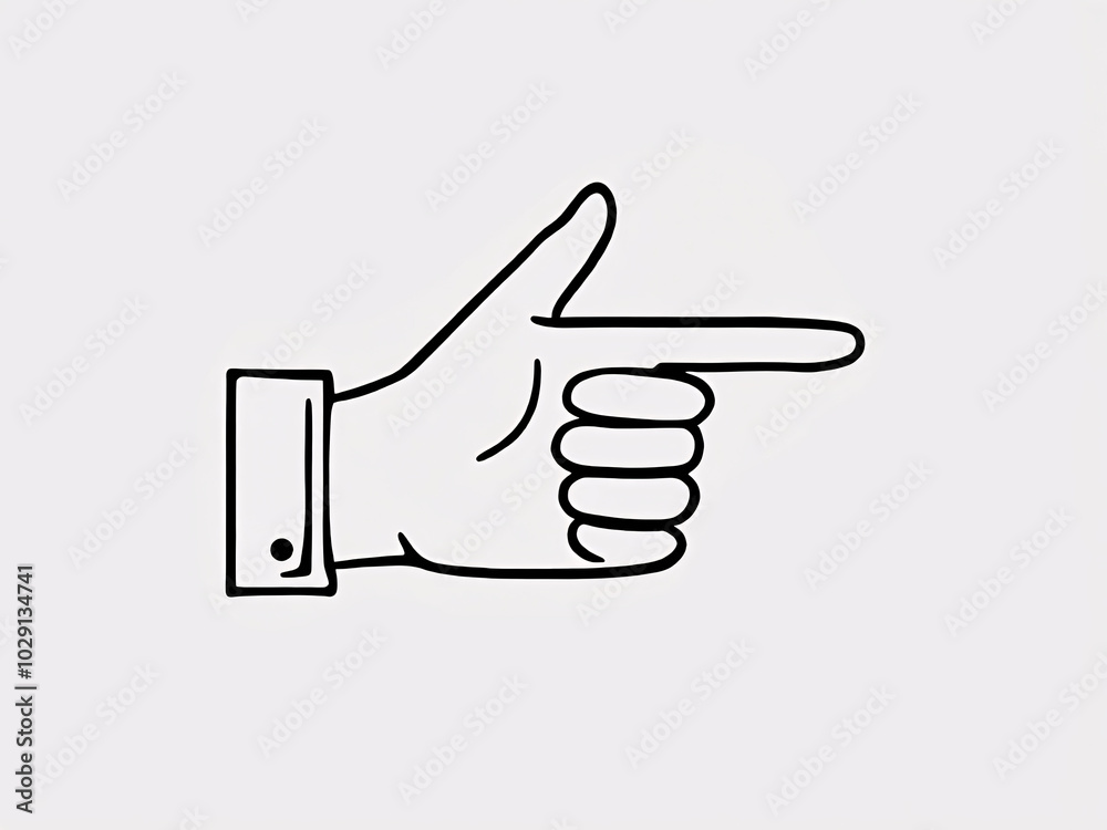 Pointing finger line icon, hand gestures concept, Attention hand ...