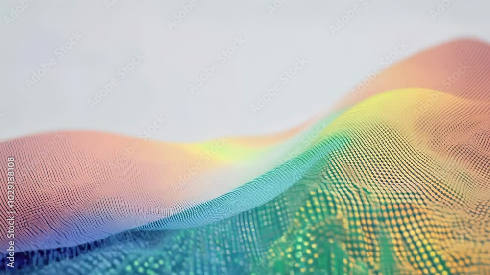 Abstract texture: pixelated wave of rainbow hues. A sea of tiny colored ...