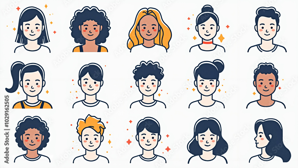 Diversity Line Editable Icons Set: Modern Vector Illustrations for ...