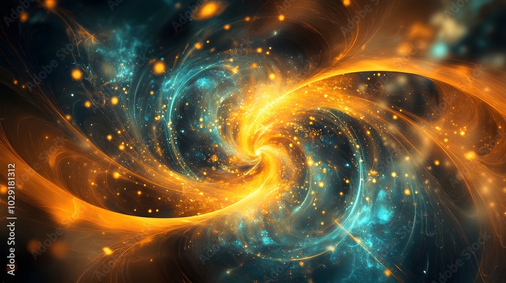 Liminal space filled with soft glowing organic fractal energy expanding ...