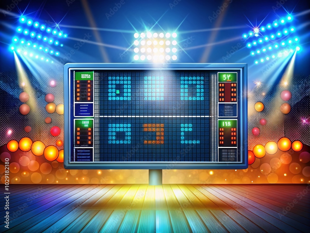 Sport Scoreboard Bar Template for Time and Result Display - Vector ...