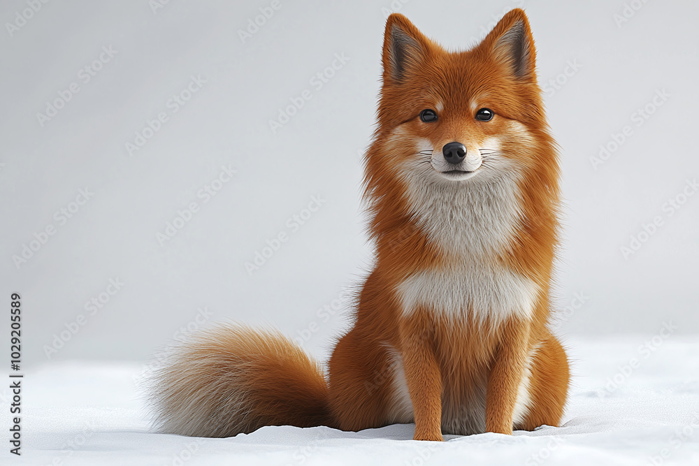 Cute Finnish Spitz: A Finnish Spitz sitting with its fox-like face and ...