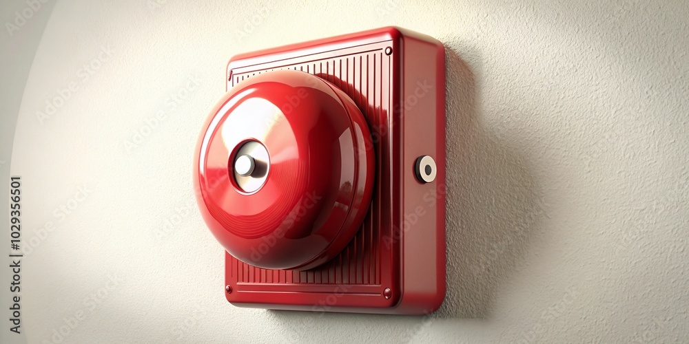 Vintage Wall-Mounted Fire Alarm Isolated on White Background for Safety ...