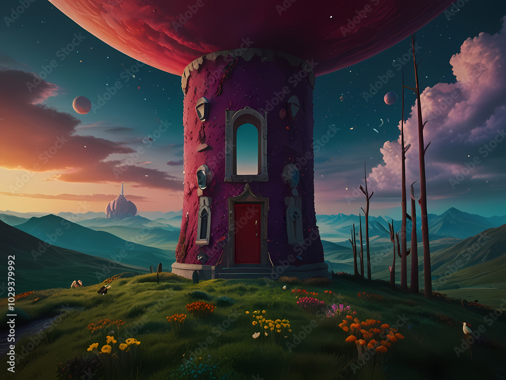 a mesmerizing, dreamlike, and intensely vibrant cinematic photograph ...