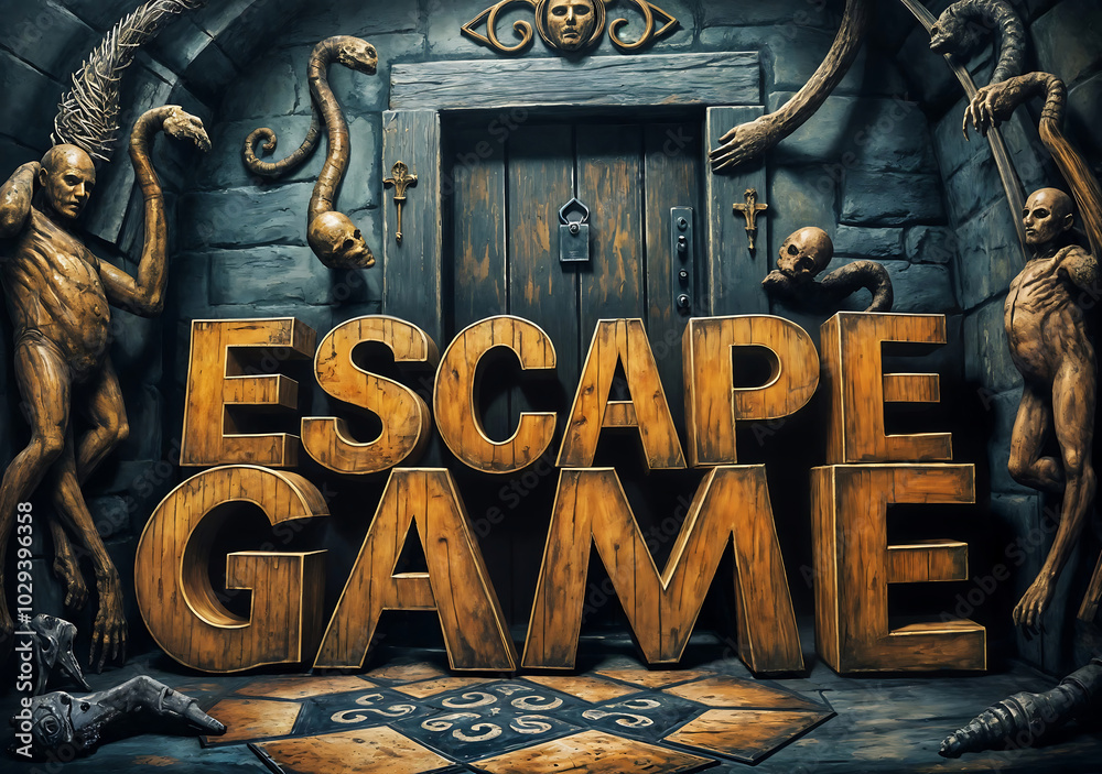 Escape game, jeu d'aventure en immersion Stock Illustration | Adobe Stock