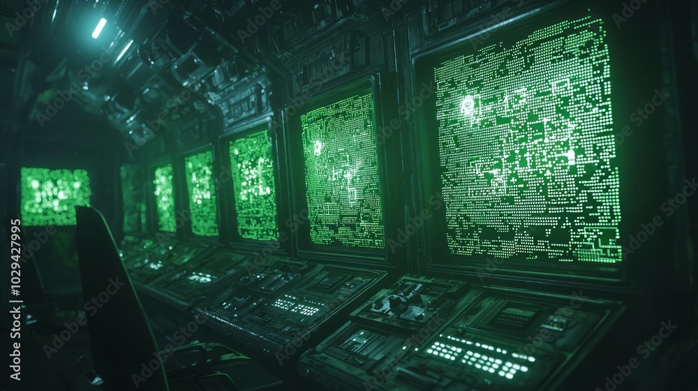 Memories of a Lost World - Dystopian Futuristic Control Room with ...