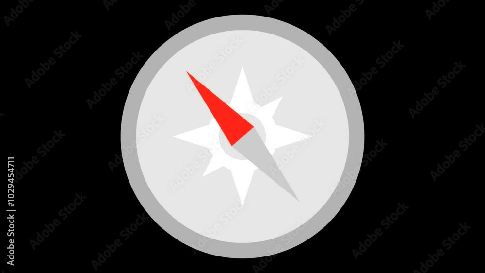 compass icon animation. cartoon compass. compass icon concept loop animation. 4k Compass Flat ...