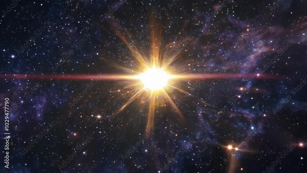 Bright star is exploding in deep space, creating a beautiful and ...