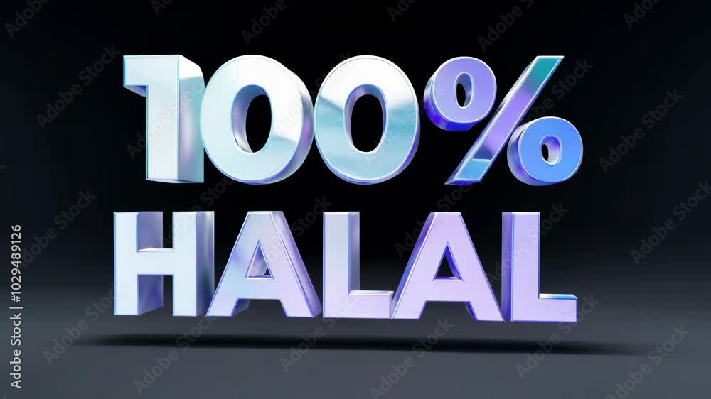 A 100 halal sign is shown in a black and white image. The sign is made ...