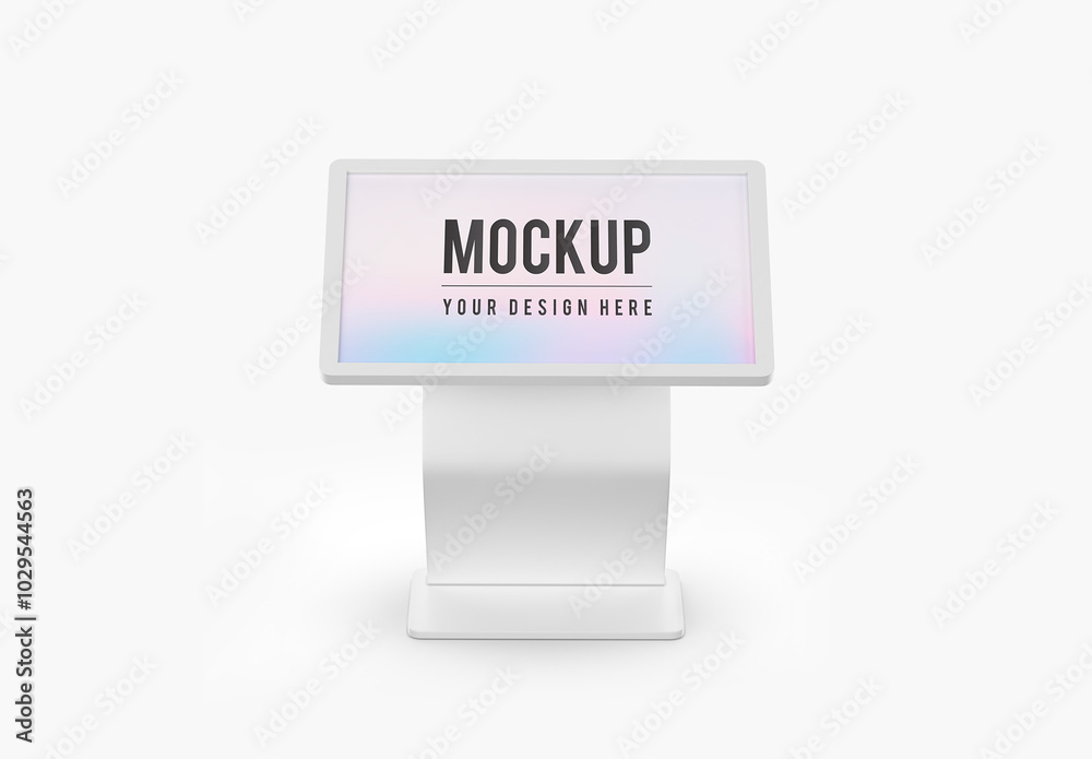 Information Kiosk Digital Mockup - Front View Stock Template | Adobe Stock