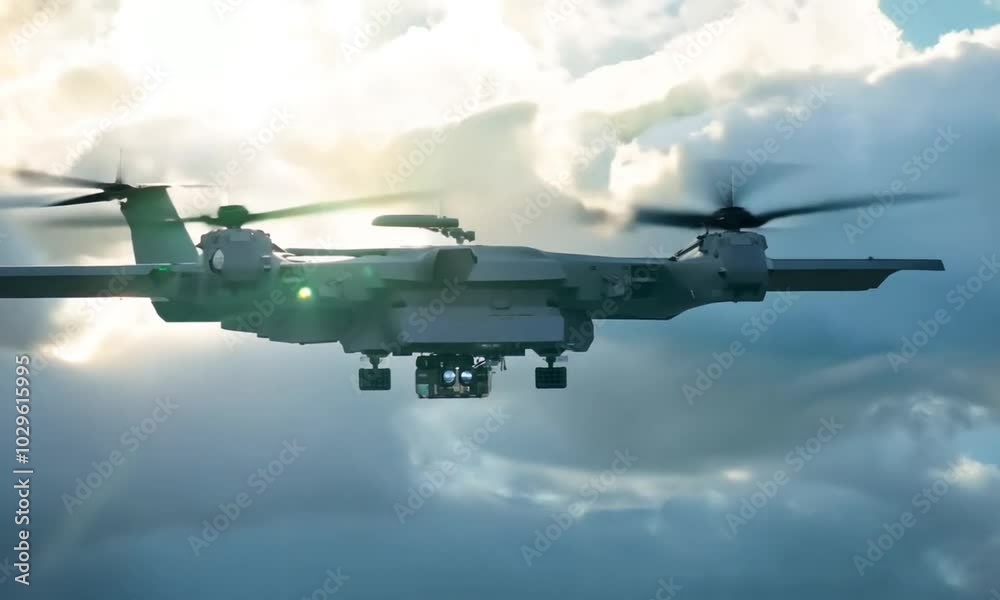 Predator Drone in Flight: Majestic view of a military drone soaring ...