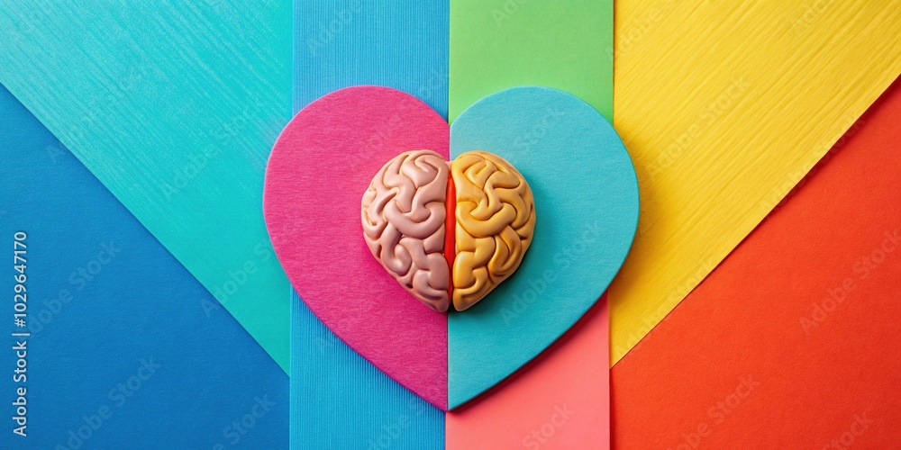 Conceptual Photography of Brain, Coin, and Heart Icons in Paper Cut ...