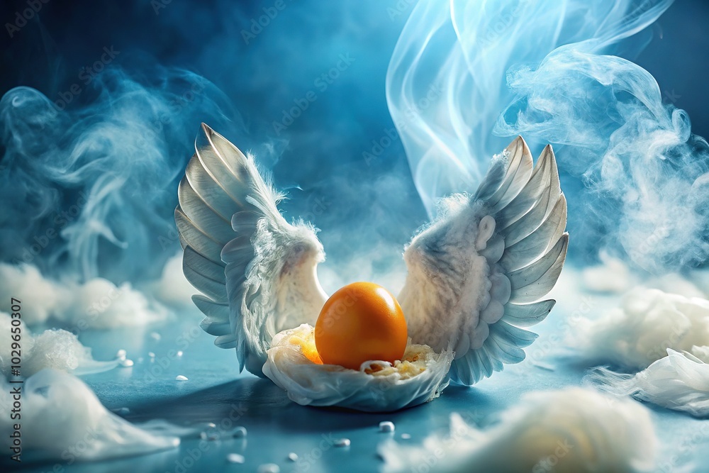 Ethereal Food Photography: Angel Wings with Smoke in the Sky Emerging ...