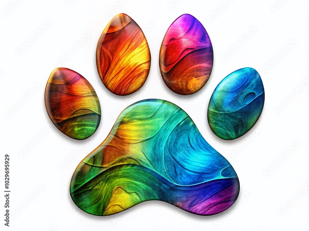 Animated Predator Paw Icon on Transparent Background for Wildlife and ...