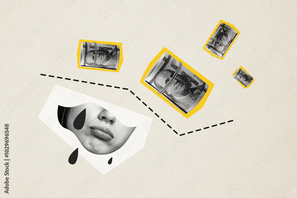 Composite trend artwork 3D sketch image photo collage of young lady ...