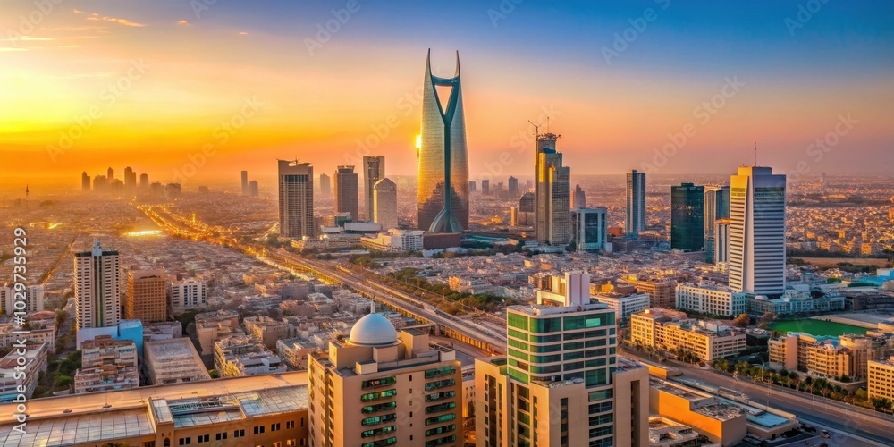 Majestic Riyadh skyline panorama virtual background, Riyadh, skyline ...