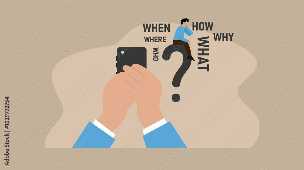 Thinking of who what where when why and how. 5w1h asking questions for ...