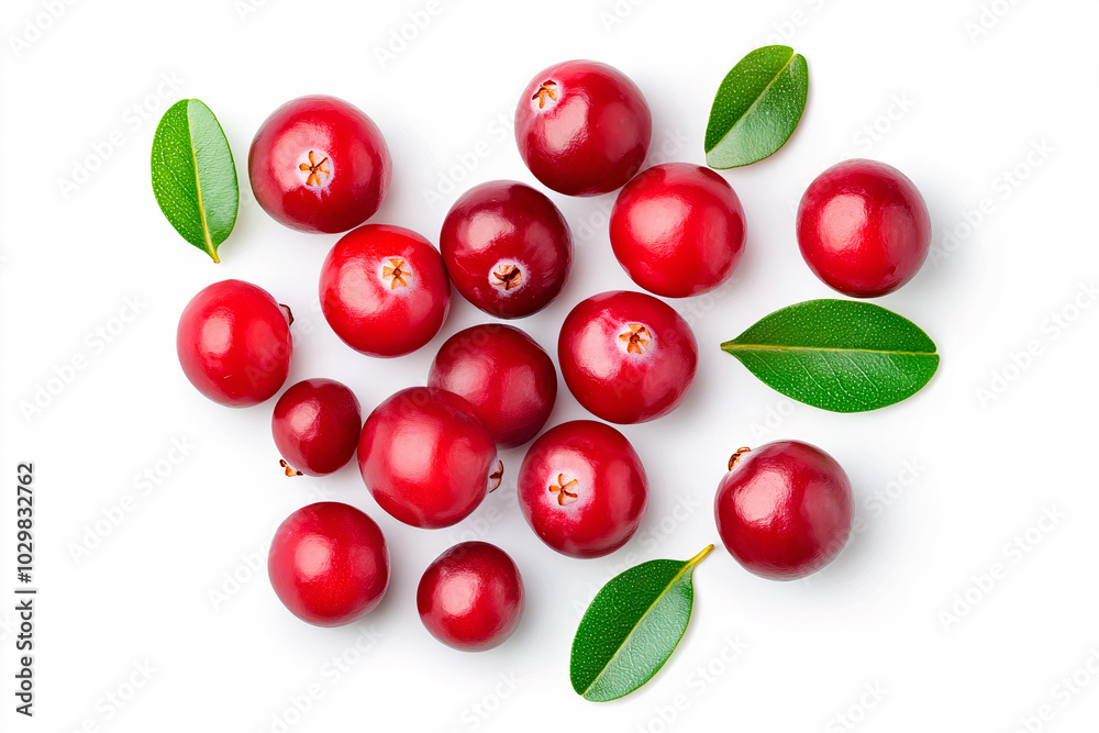 Cranberry isolated. Cranberries with leaves on white background ...