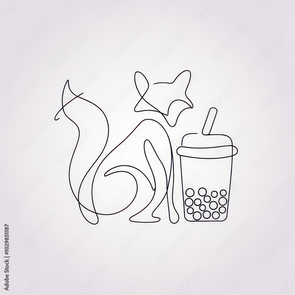 Fox Animal Bubble tea Boba Foxes Tea Asian Japanese wild predatory fur ...