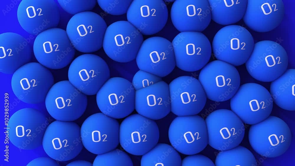 Oxygen blue ball, is increasing or expanding. Can be used as a ...