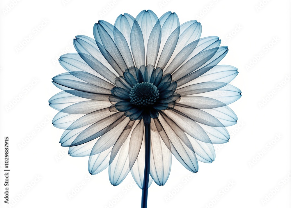 Stunning X-ray Flower Isolated on White Background - Nature's Intricate ...