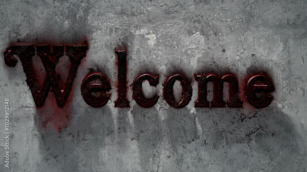 Dark welcome text on a textured, grunge background with a vintage, old ...