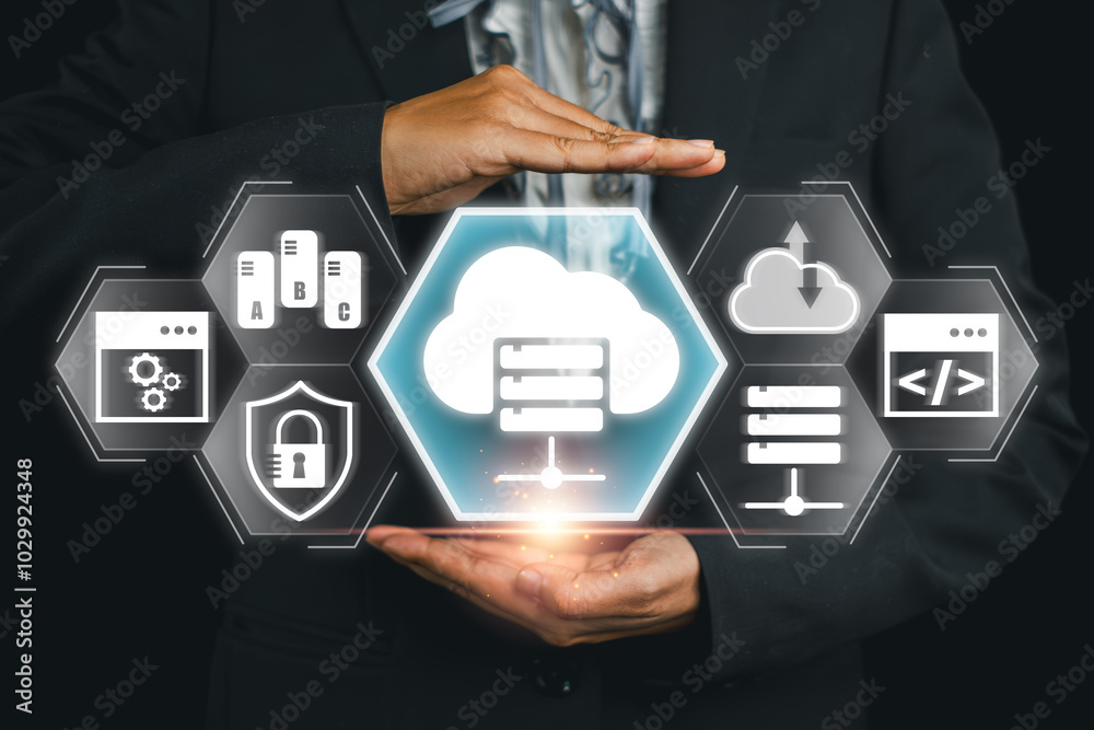 Visual representation of Infrastructure as a Service (IaaS) with cloud ...