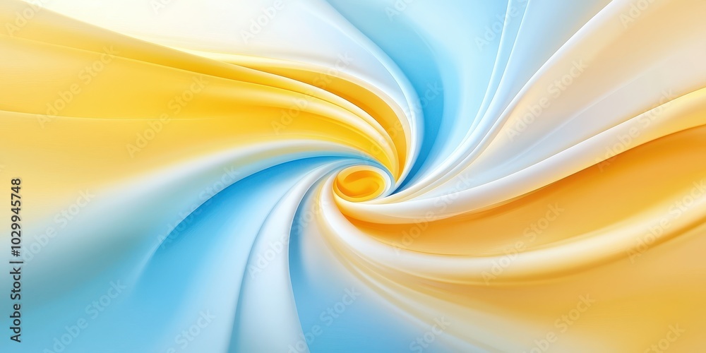 Abstract yellow and blue background with swirling patterns where the ...