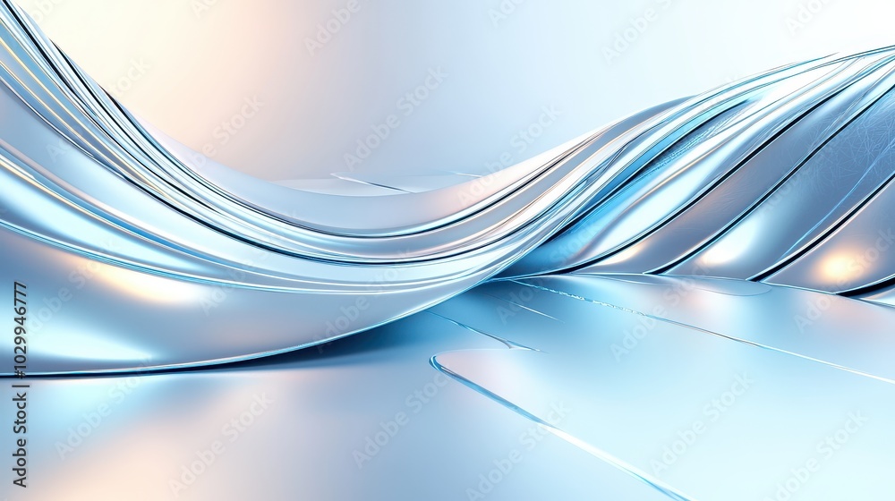 Bright light blue metallic texture with reflective surfaces, creating a ...