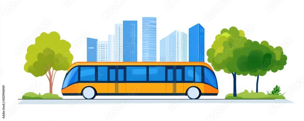 AI-driven public transit with smart city mobility theme animation vivid ...