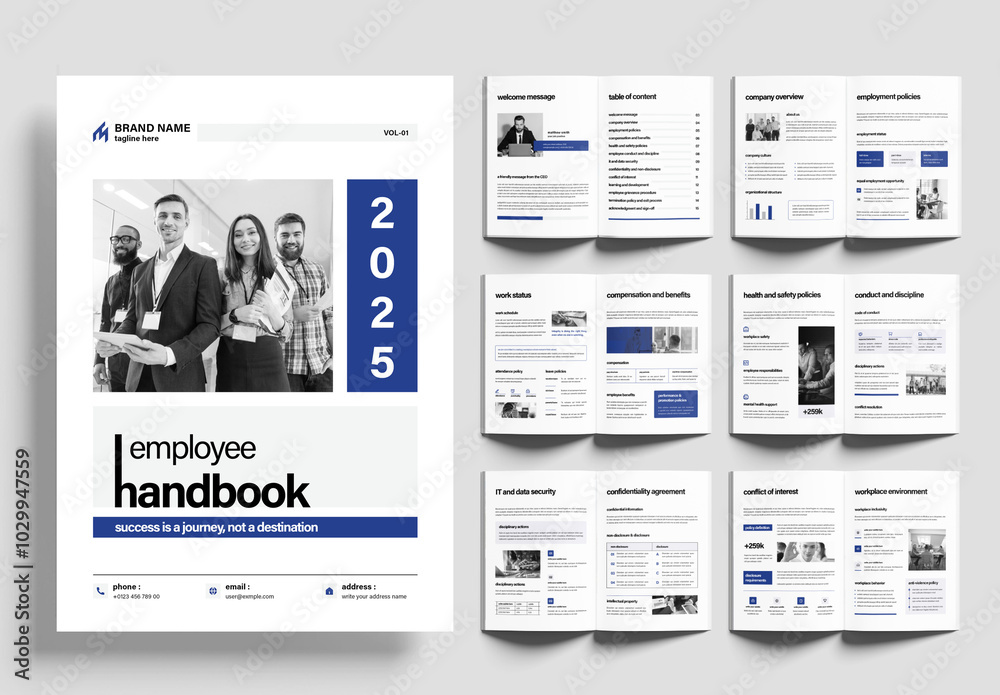 Employee Handbook Layout Stock Template | Adobe Stock