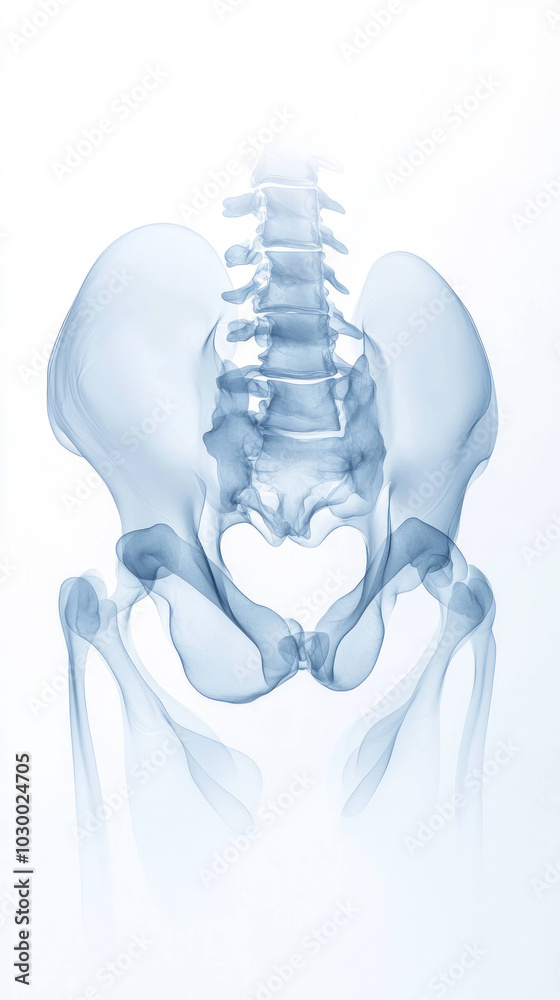 Anatomical x ray of human pelvis showcasing skeletal structure ...