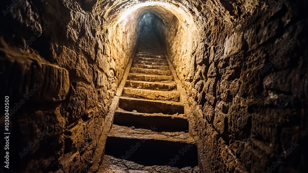 Mysterious Roman Catacombs with Underground Tunnels Stock Photo | Adobe ...