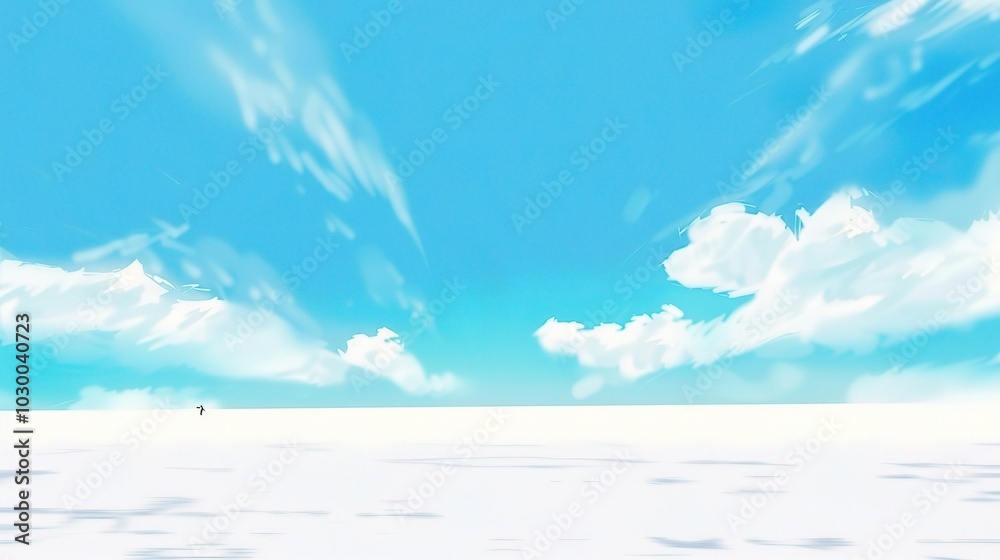 Blue Sky White Ground Background - a serene and beautiful visual. The ...