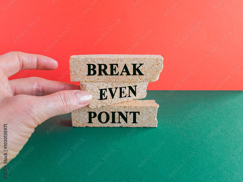 Break even point symbol. Concept words Break even point on brick blocks ...