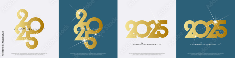 Plagát Bonne année - meilleurs vœux 2025 - vecteur pour affiche ...