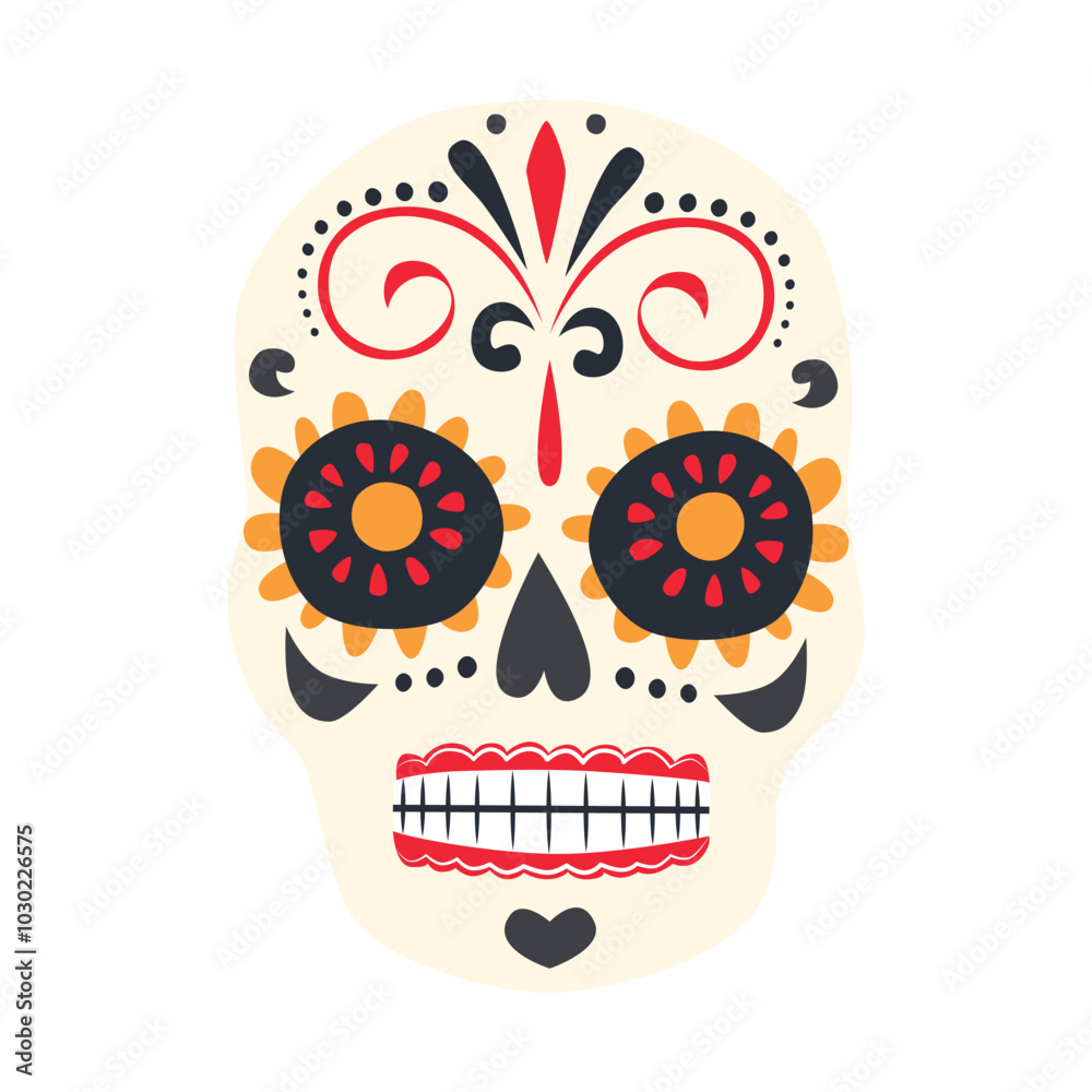 Mexican sugar skull. Day of the Dead Skull. Dia de los Muertos. Design ...