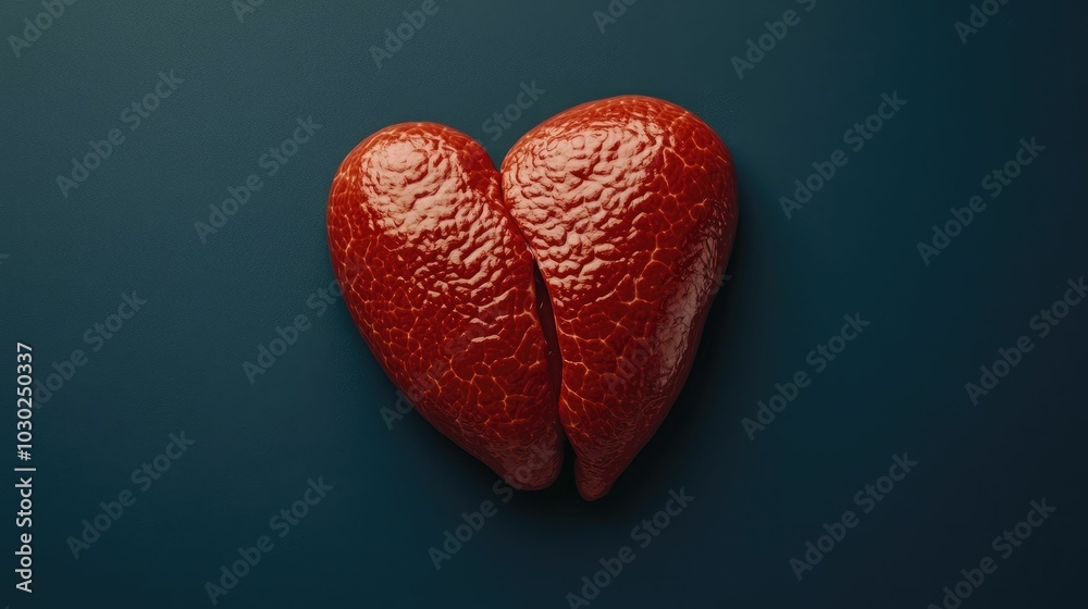 Conceptual image of a glowing red heart shape absorbing streams of ...