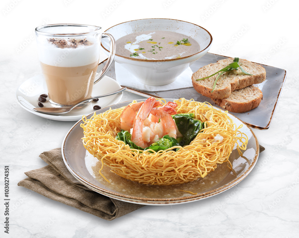 wok fried fu Zhou braised ee fu noodle bee hoon longevity noodle mee ...