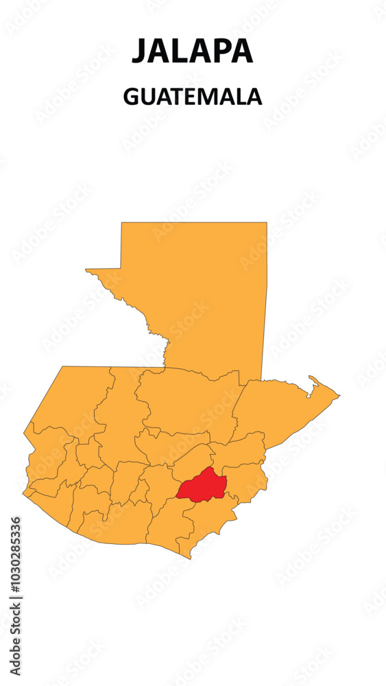 Jalapa Map is highlighted on the Guatemala map with detailed state and ...