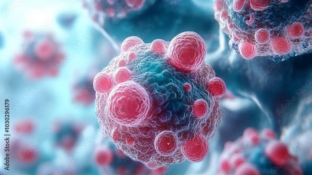 Tumor Cells Multiplication - High-Resolution Microscopic Footage of ...