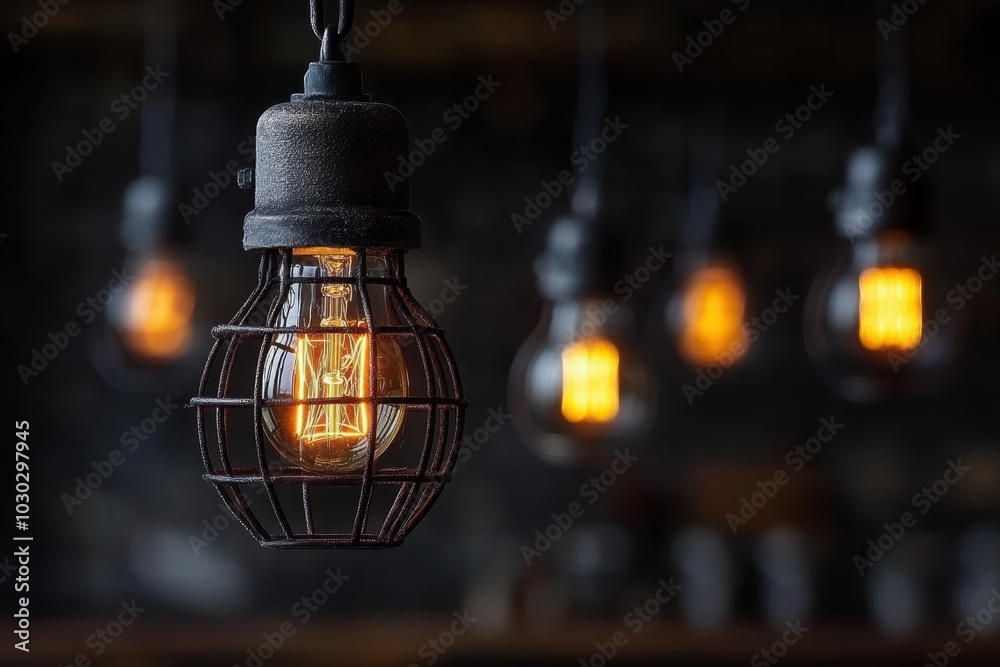 industrial lighting fixtures, metallic light fixtures and light bulbs ...