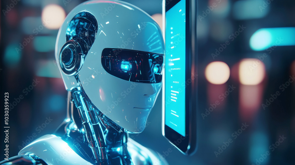 Artificial intelligence in smartphones. Mobile chatbot interface on ...