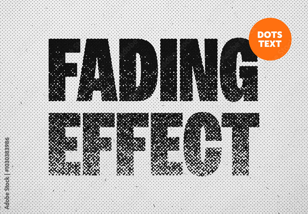 Halftone Fade Text Effect Mockup Stock Template | Adobe Stock