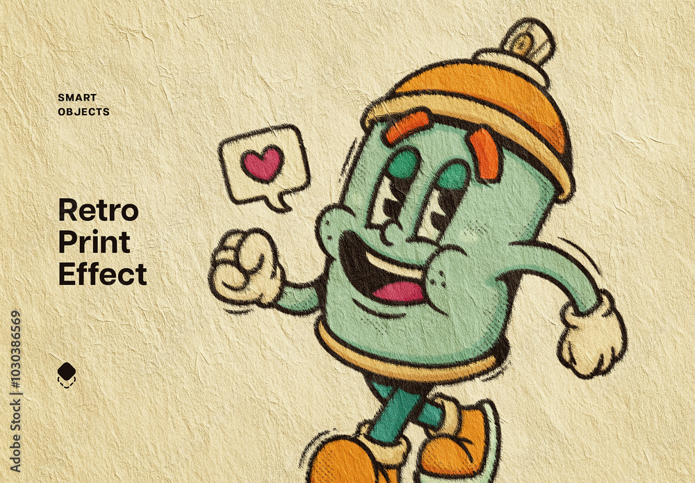 Vintage Print Logo Effect Mockup Stock Template | Adobe Stock